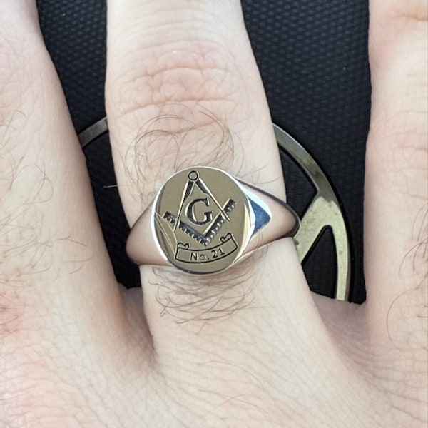 Masonic Rings With Lodge Number, Freemason Ring, Masonic Rings, Master ...