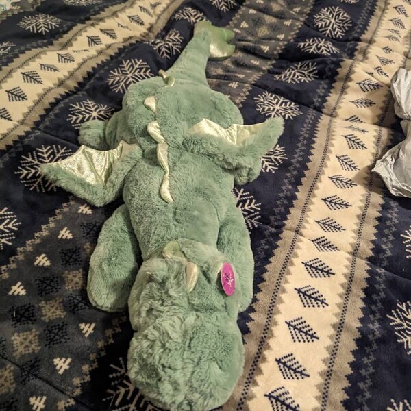 Weighted 1-10lbs Large Jumbo Giant Big White Dragon Plush for Anxiety ...