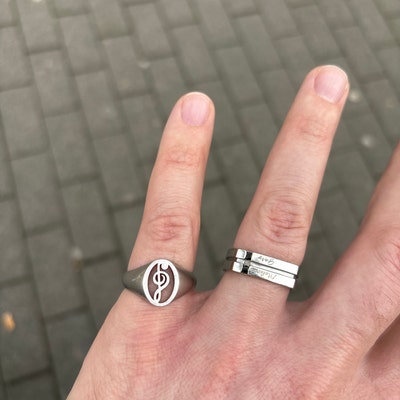 Pi Symbol Signet Ring, Sterling Silver Signet Ring, Pi Ring, Graduation ...