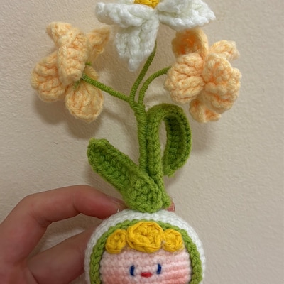 March Birth Flower Crochet Collection: Crocheted Potted Sakura Cherry ...