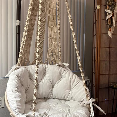 Macrame Large Bed Swing Chair, Porch Swing, Rocking Bed Swing, Hanging ...