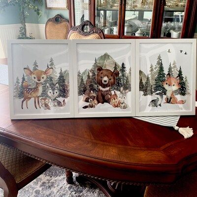 Gender Neutral Animal Nursery Prints, Elephant Lion Giraffe Safari ...