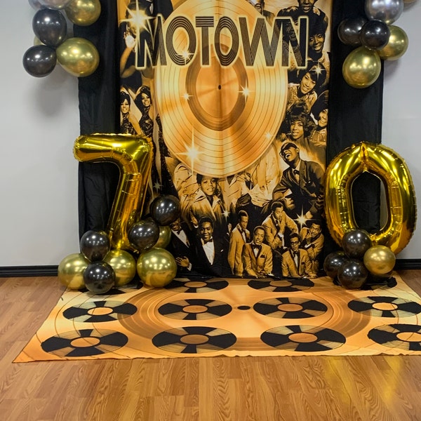 Motown Gold Event Backdrop Banner, Disco Birthday Banner and TV ...