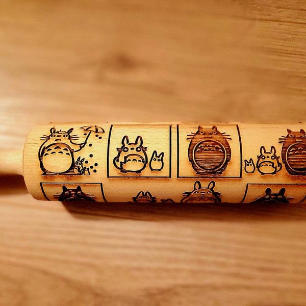 MEOW CATS Embossed Rolling Pin Laser Cut Embossing Dough Roller With ...