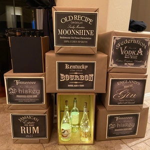 Booze Bottle Labels 6 Bootleg Printable Prohibition Speakeasy - Etsy