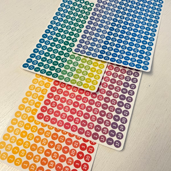 Printable Date Dot Planner Stickers, Date Dot Stickers, Date Cover ...