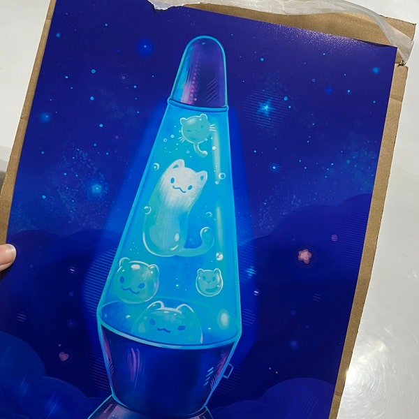 Lava Lamp || Cute Wall Art Featuring a Small Slimy Cats in a Lava Lamp ...
