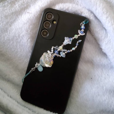 Pink Flower Phone Charm Beaded Lotus Flower Phone Strap Fairycore ...