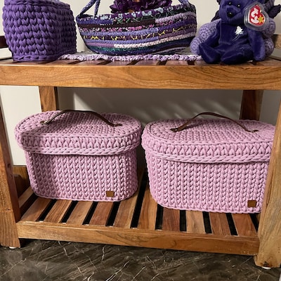 Rectangle Rope Basket Diaper Basket Crochet Storage Basket - Etsy