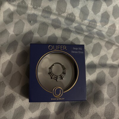 16G Spider Web Septum Ring Black Silver Clicker/cartilage/helix Earring ...