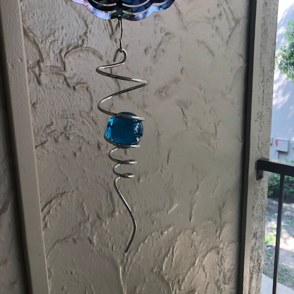 Kinetic Spiral Crystal Ball Wind Spinner, Crystal Glass Orb Pendant ...