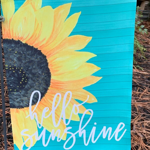 Garden or House Flag | Hello Sunshine Flag | Welcome Flag | Yard Decor ...