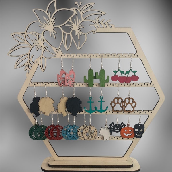 Laser Cut Earring Stand Svg Files, Earring Holder Files, Vector Files ...
