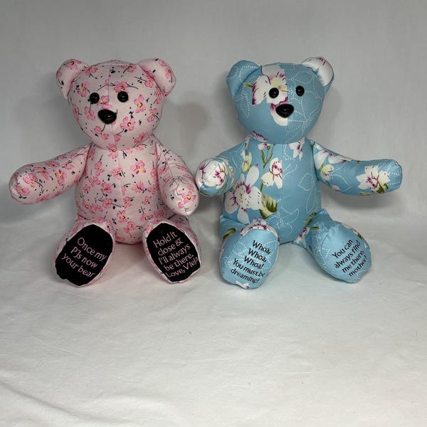 Memory Bear, Remembrance Bear, Custom Keepsake Bear, Memorial Bear ...