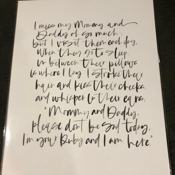 PHYSICAL CUSTOM PRINT Hand Lettered Watercolor Print, Calligraphy Print ...