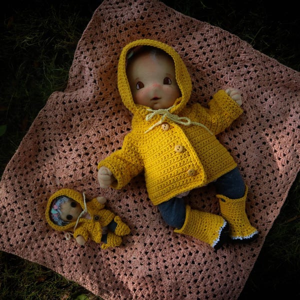 English PDF Crochet Pattern Gotz/designafriend 18" Doll Hooded Raincoat ...