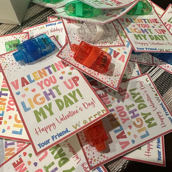 EDITABLE You Light up My Day Kid's Valentine's Day Treat Tags | Glow ...
