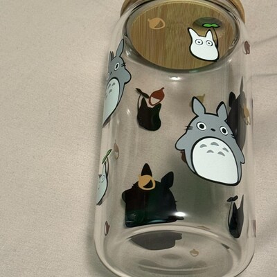 Totoro Glass Cup Cute Sprite, Soot Sprite, 16oz. Beer Can Glass W ...