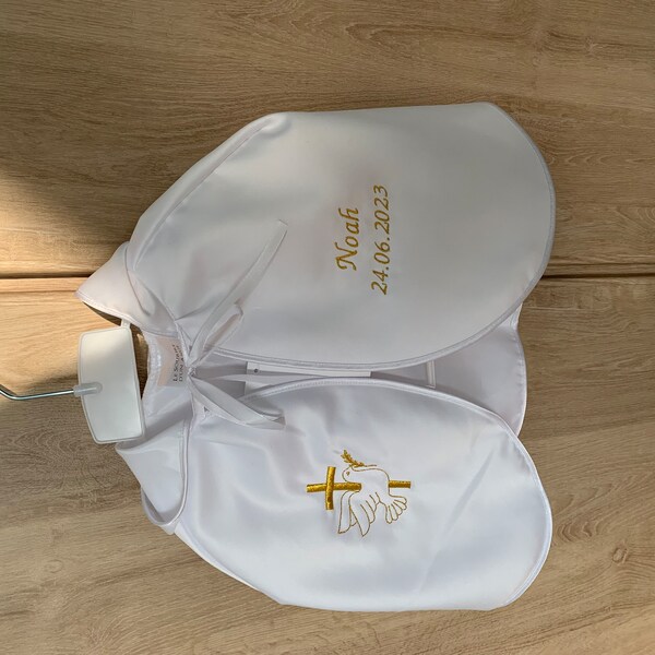 Satin White Baptism Cape - Embroidered and Custom - Cross and Dove - Etsy