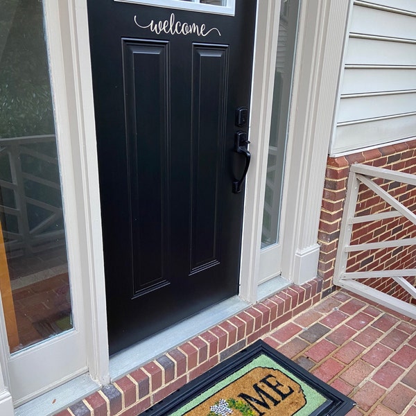 Front Door Welcome Decal, Cute Welcome Sticker Greeting for Home, House ...