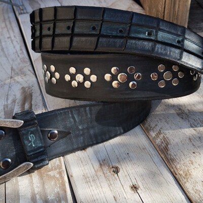 Custom Leather Belts, Men's Belt, Unique Leather, Men's Turquoise ...