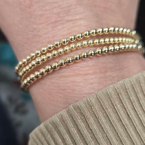 Gold Filled Bead Bracelet, Mixed With a Twist, Mixed Bead Bracelet, Combination Bracelet, Gold ...