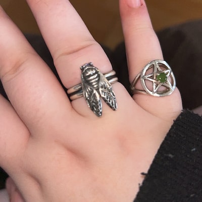 Silver Cicada Ring Sterling Silver Insect Ring Witch Ring Bug Ring ...