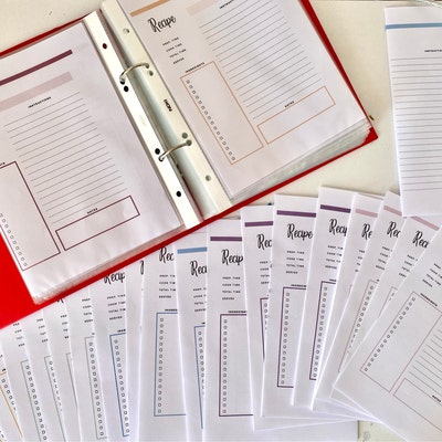 Printable Recipe Template, Blank Recipe Page, Cooking List Sheet ...