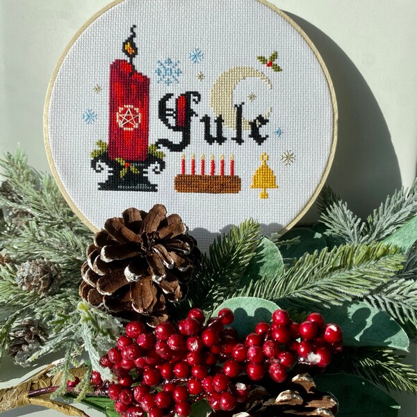 Yule ~ Cross Stitch Pattern - Modern, Witchy, Gothic, Sabbat, Winter ...