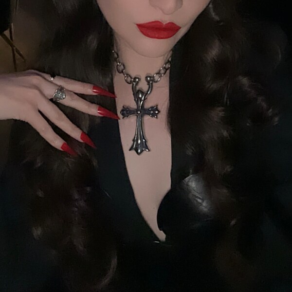 FALLEN ANGEL Stainless Steel Barbed Wire Winged Angel Cross Necklace ...