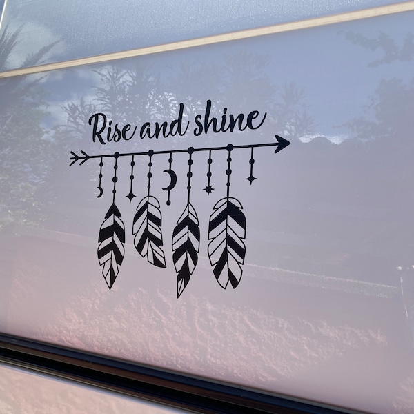 Camper Stickers, Van Stickers, Personalized Feather Decal, Custom Name ...