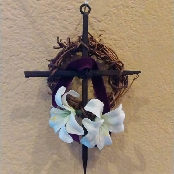 Eucharist Lent Holy Thursday Last Supper Medium Nail Cross Wreath ...
