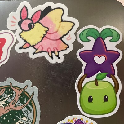 Fluffy Poodle Moth and Pink Lemonade Moth Sticker Set of 2 / Rosy Maple ...