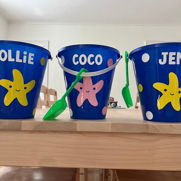 Bucket Pail and Shovel Personalized Summer Beach Kids Toy, Summer Beach ...