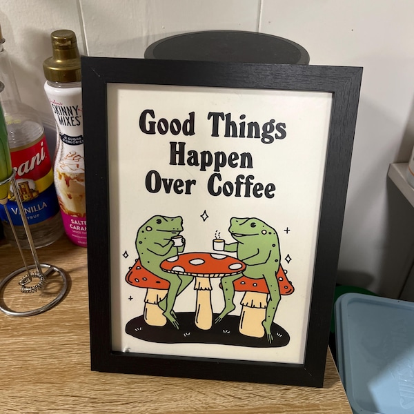 Retro Frog Poster, Funny Quote, Rude Bathroom Print, Frog Mushroom ...