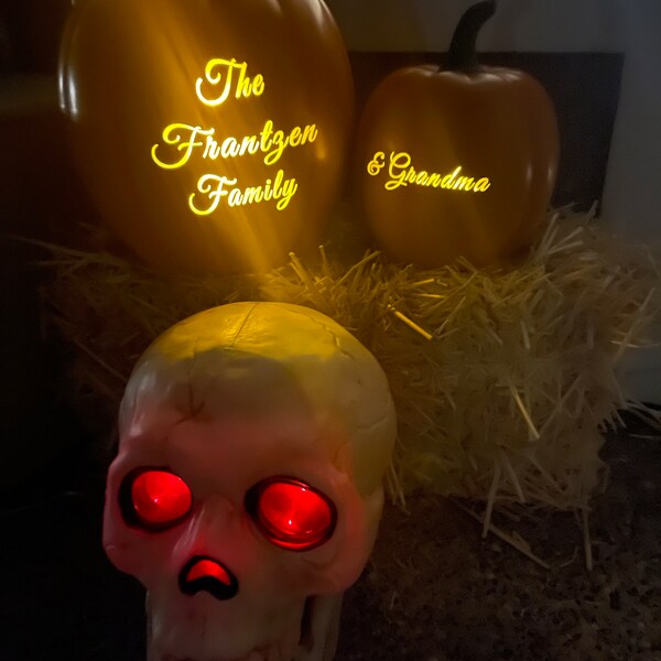 Personalized Open Text Light up Pumpkin - Customize With Any Message ...