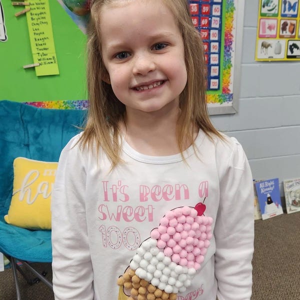 100th Day of School DIY Ice Cream Cone Shirt Kit, 100th Day of School ...