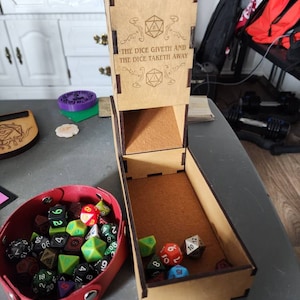 Dungeon Master Screen Wood With Dice Tower, Dnd Dm Screen Magnetic, Gm ...