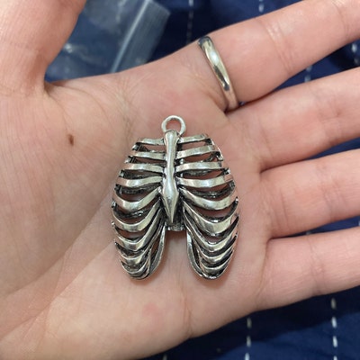 1 Rib Cage Pendant Antique Silver Tone MD1 - Etsy