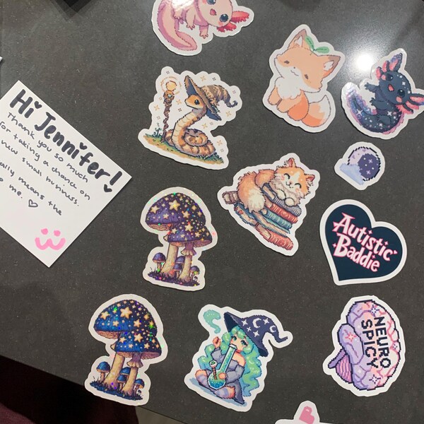 Bookish Kitty Vinyl Sticker - Cute Pixel Art Cat Decal, Gifts for ...