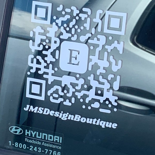 Custom QR Code Decal, Business Decal, Custom QR Code Vinyl Car Decal ...