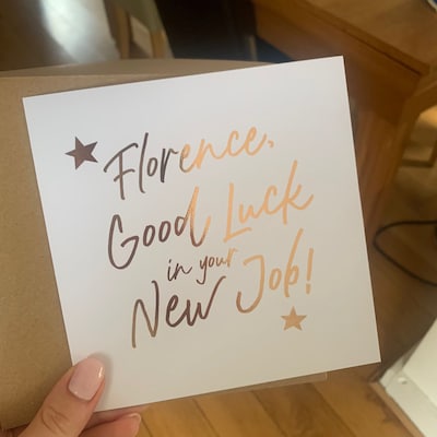 Personalised New Job Good Luck Card Best of Luck Card, New Job Card ...