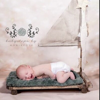 WOODEN RAFT Baby Photo Prop, Real Wood, Vintage Style, Baby Raft Prop ...
