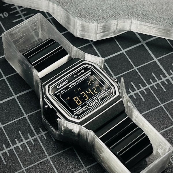 Custom Casio F-91W Negative Display and Metal Band Mod With Custom Case ...