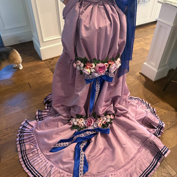 17th Century Royal Gown, Baby Blue Luxurious Baroque Dress, 1600s Queen ...