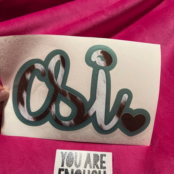 Cow Hide Monogram, Monogram Car Decal, Monogram Decal, Laptop Monogram ...