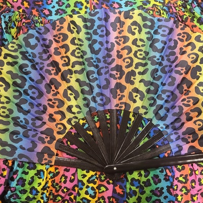 XL and Medium Size Festival Fan, Iridescent Mermaid Wishes, Big Folding ...