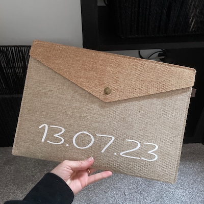 Personalised A4 Document Pouch, Pink Felt Storage Folder, Practical ...