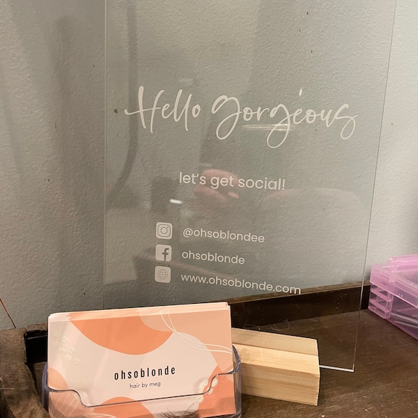 Custom Acrylic Sign - Small Acrylic Business Signs - Laser Engraved ...