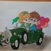 Coloring Page Digital Stamp Digi Cute Girl Boy Just - Etsy
